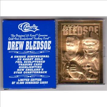 23 kt Gold - Drew Bledsoe 1995 Classic Gold Card In Box w/COA - Only ...