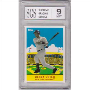 Graded Mint 9 - Derek Jeter 2007 Topps Flashback Fridays #FF2 Card ...