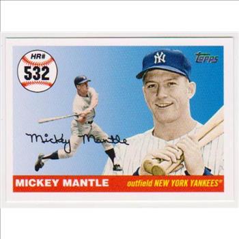 Mickey Mantle '55 Topps Style HR #532 2008 Topps #MHR532 Insert Card ...