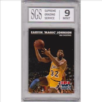 Graded Mint 9 - Magic Johnson 1992 Skybox USA #35 Card | Property Room
