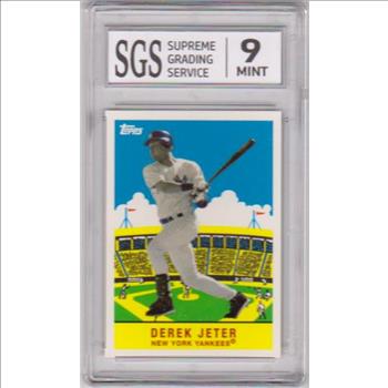 Graded Mint 9 - Derek Jeter 2007 Topps Flashback Fridays #FF2 Card ...