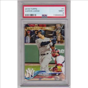 Graded PSA Mint 9 - Aaron Judge 2018 Topps All-Star Rookie #1 Card ...