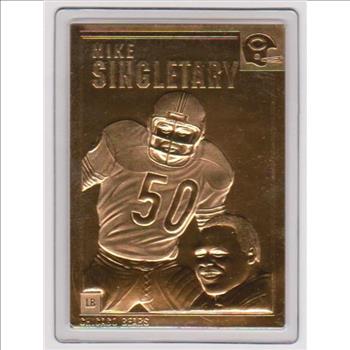 22 Kt Gold Mike Singletary Danbury Mint Gold Card - HOF'er | Property Room