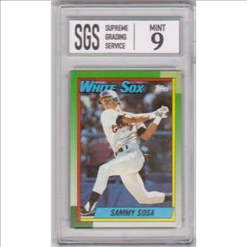 Graded Mint 9 - Sammy Sosa 1990 Topps #692 Rookie Card | Property Room