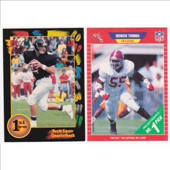 1991 Wild Card Brett Favre #119 + 1989 Pro Set Derrick Thomas #498 ...