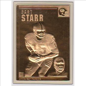 22 Kt Gold Bart Starr Danbury Mint Gold Card - HOF'er | Property Room