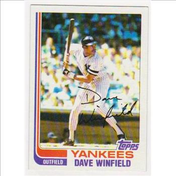 Error Card - Dave Winfield 1982 Topps Wrong Back Misprint Card ...