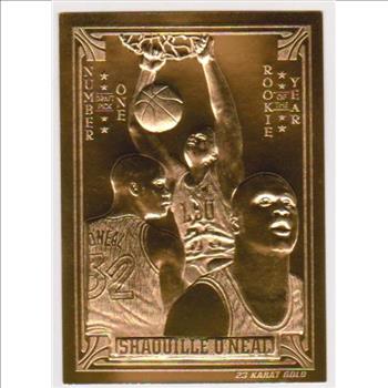 23 kt Gold - Shaquille O'Neal 1994 Classic Gold Card (1/24,900 ...