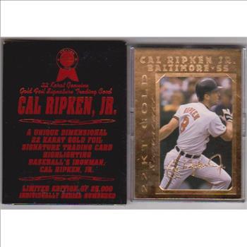 22 Kt Gold - CAL RIPKEN, JR. 1995 Bleachers/Premier Brands Gold ...