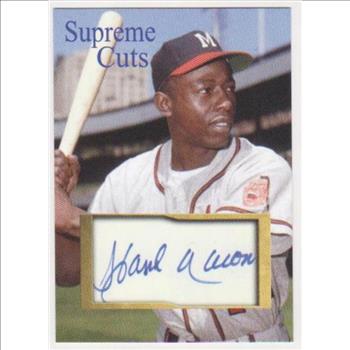 Hank Aaron Supreme Cuts Facsimile Autograph Sample Card | Property Room