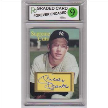 Graded Mint 9 - Mickey Mantle Supreme Cuts Facsimile Autograph Sample ...
