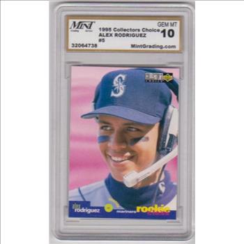 Graded Gem Mint 10 - Alex Rodriguez 1995 Collector's Choice Rookie ...