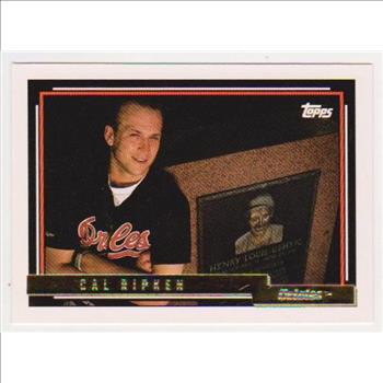 1992 Topps Gold Pre-Production Cal Ripken, Jr. #40 Sample Card ...