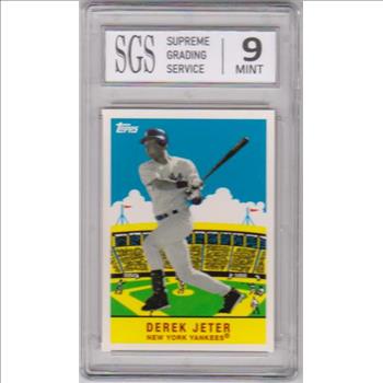 Graded Mint 9 - Derek Jeter 2007 Topps Flashback Fridays #FF2 Card ...