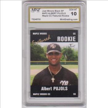 Graded Gem Mint 10 - Albert Pujols Just Minors Black SP #AP2 Maple ...