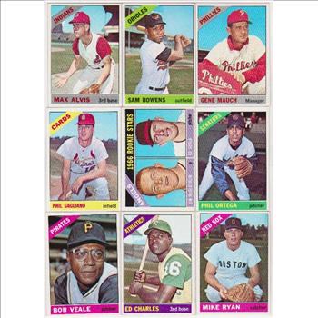 9 Different 1966 Topps Baseball Cards - Vintage Lot | Property Room