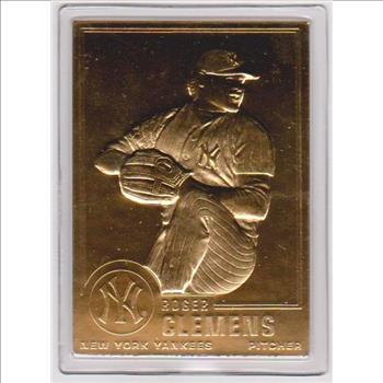 22 kt Gold - Roger Clemens 2000 Danbury Mint Gold Card | Property Room