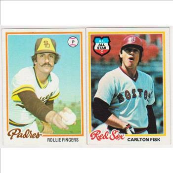 1978 Topps Carlton Fisk #270 + Rollie Fingers #140 Card - HOF'ers ...