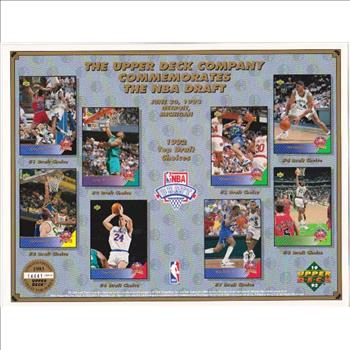 1993 Upper Deck 8.5x11 NBA Draft Sheet w/ Shaquille O'Neal Rookie ...