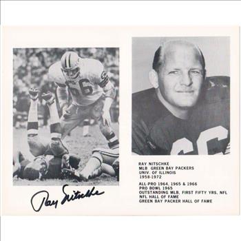 Autographed Ray Nitschke B+W 8x10 Photo - HOF'er Autograph | Property Room