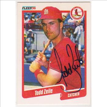 Signed - 1990 Fleer TODD ZEILE #265 Autographed Card | Property Room