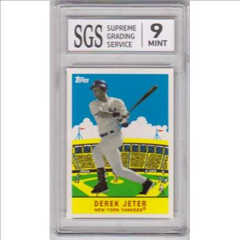 Graded Mint 9 - Derek Jeter 2007 Topps Flashback Fridays #FF2 Card ...