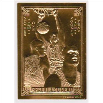 23 kt Gold - Shaquille O'Neal 1994 Classic Gold Card (1/24,900 ...