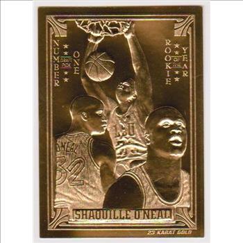 23 kt Gold - Shaquille O'Neal 1994 Classic Gold Card (1/24,900 ...