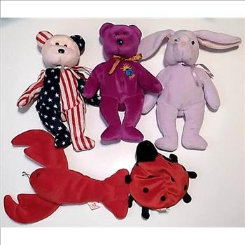 5 Different Ty Beanie Babies - 1993-1999 - w/ Millennium The Bear ...