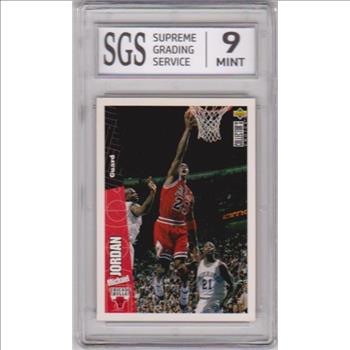 Graded Mint 9 - Michael Jordan 1996-97 Collectors Choice Spanish #23 ...