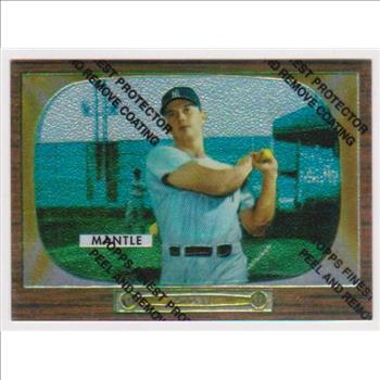 Mickey Mantle 1955 Bowman #202 Commemorative Card - 1996 Topps Finest ...