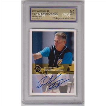 Signed Rookie Graded Mint 9 - Brandon Inge 2000 Just Minors Justifiable ...