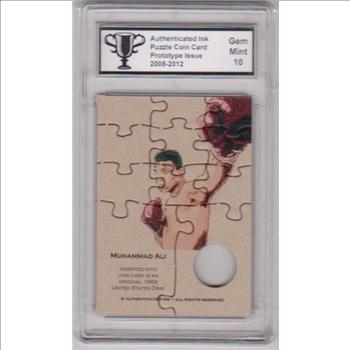 Graded Gem Mint 10 - Muhammad Ali Authenticated Ink Puzzle Prototype ...