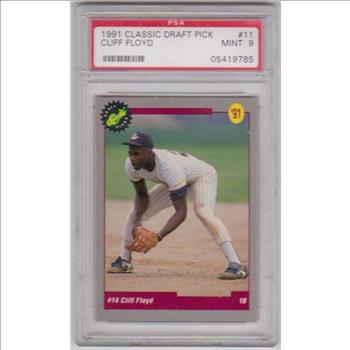 PSA Mint 9 Cliff Floyd 1991 Classic Draft Picks #11 Rookie Card ...