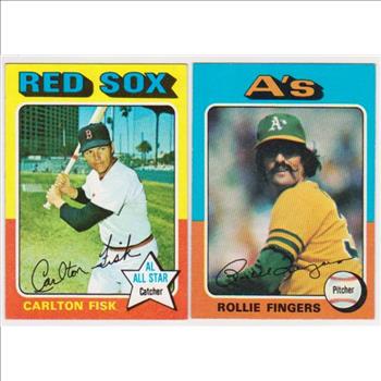 1975 Topps Carlton Fisk #80 + Rollie Fingers #21 Card Pair | Property Room