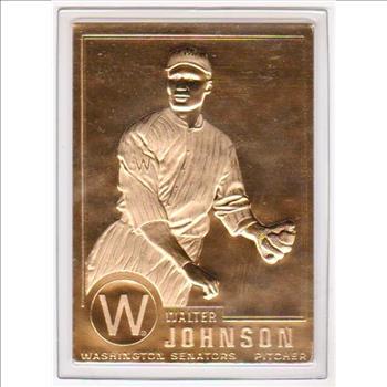 22 kt Gold - WALTER JOHNSON 1996 Danbury Mint Gold Card - HOF'er ...
