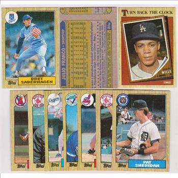 ERROR LOT - 10 Different 1987 Topps Baseball Wrong Back Errors w/ Maury ...