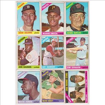 9 Different 1966 Topps Baseball Cards - Vintage Lot | Property Room