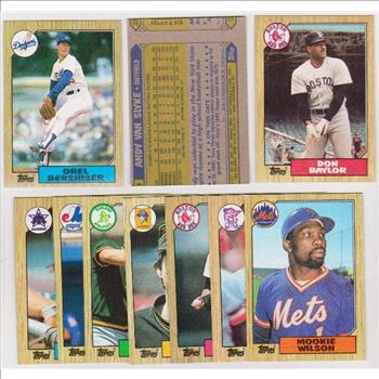 ERROR LOT - 10 Different 1987 Topps Baseball Wrong Back Errors - Orel ...