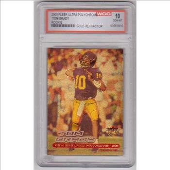 Rookie Graded Gem Mint 10 - Tom Brady 2000 Fleer Ultra Polychrome Gold ...