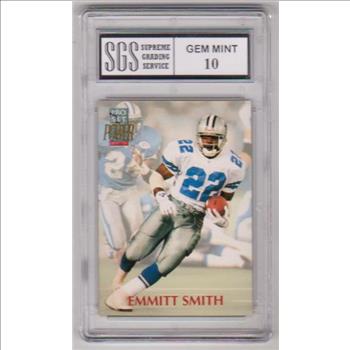Graded Gem Mint 10 - Emmitt Smith 1992 Pro Set Power Card | Property Room