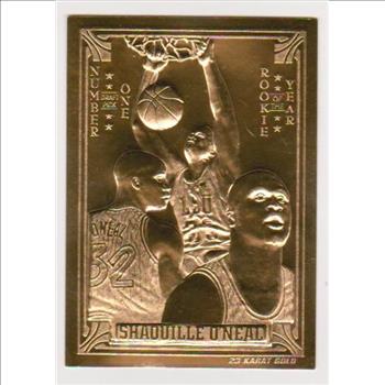 23kt Gold - Shaquille O'Neal 1994 Classic Gold Card (1/24,900 ...