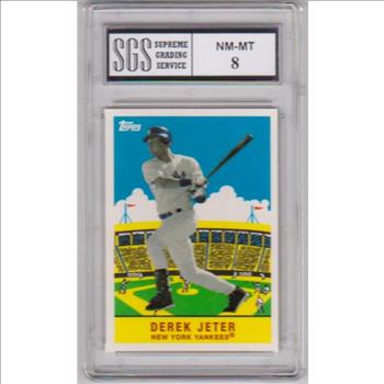 Graded NM-MT 8 - Derek Jeter 2007 Topps Flashback Fridays #FF2 Card ...