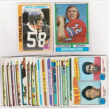 24 Different 1970's Topps Football Cards (1974-1979) w/ Jack Lambert ...