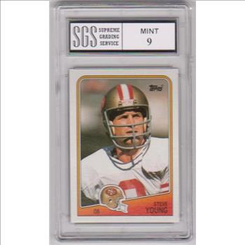 Graded Mint 9 - Steve Young 1988 Topps #39 Card | Property Room