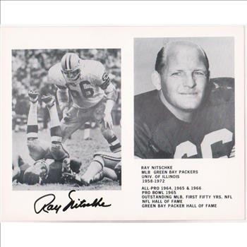 Autographed Ray Nitschke B+W 8x10 Photo - HOF'er Autograph | Property Room