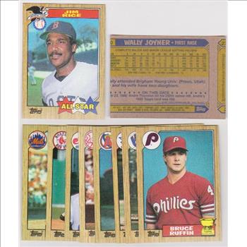 ERROR LOT - 10 Different 1987 Topps Baseball Wrong Back Errors w/ Jim ...