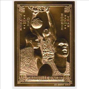 23 kt Gold - Shaquille O'Neal 1994 Classic Gold Card (1/24,900 ...