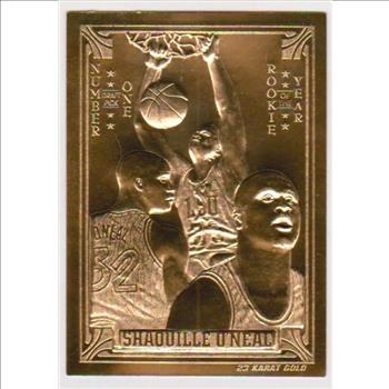 23 kt Gold - Shaquille O'Neal 1994 Classic Gold Card (1/24,900 ...
