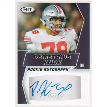 Signed Rookie - Demetrius Knox 2019 Sage Hit Certified Autograph #A90 ...